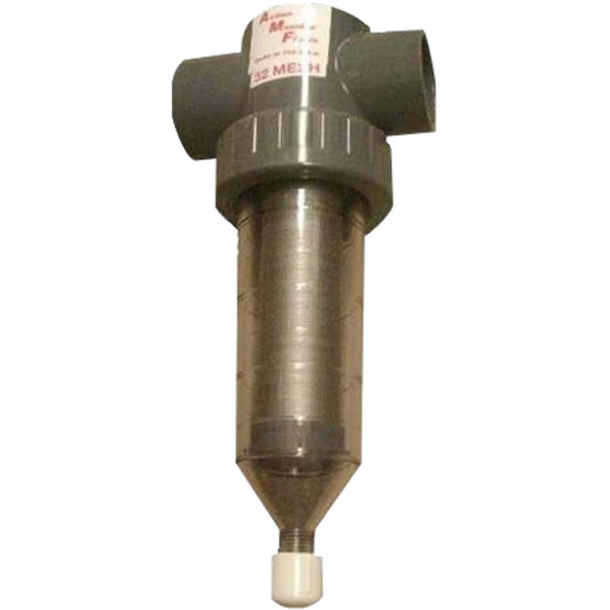 Action Machining Filter In-Line/TEE 1-1/2 in. FIPT Plastic Clear 32 Mesh with Stainless Steel ...